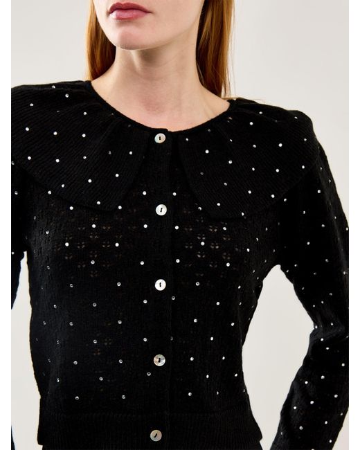 RIXO London Jelena Cardigan Crystal in Black | Lyst UK