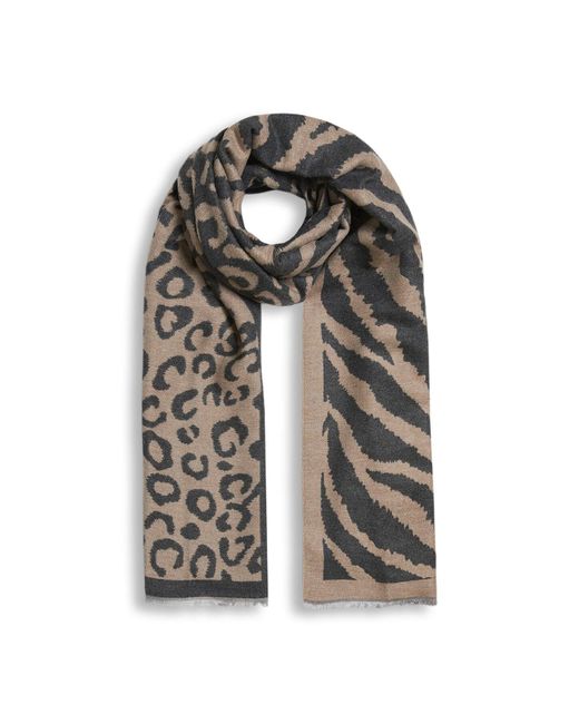 James Lakeland Leopard-Zebra Print Scarf in Brown | Lyst UK