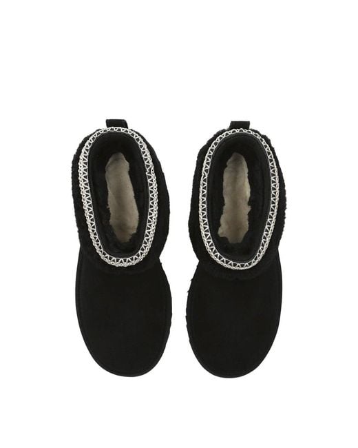 UGG Ultra Mini Maxi Curly Boots in Black | Lyst UK