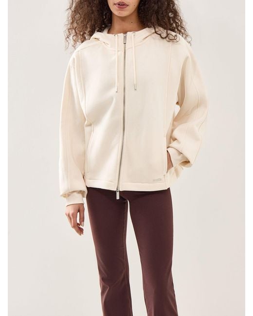 Sweaty Betty Premium Brushed Zip Through Cream in Natural | Lyst UK