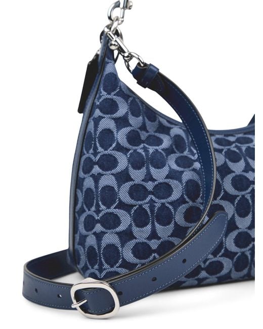 COACH Washed Denim Signature Juliet Shoulder Bag in Blue | Lyst UK