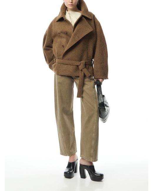 Lemaire Women's Short Asymmetrical Bathrobe Coat in Brown | Lyst UK