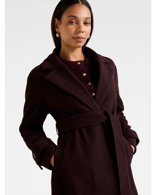 Forever New Heidi Double Breasted Wrap Coat in Red | Lyst UK