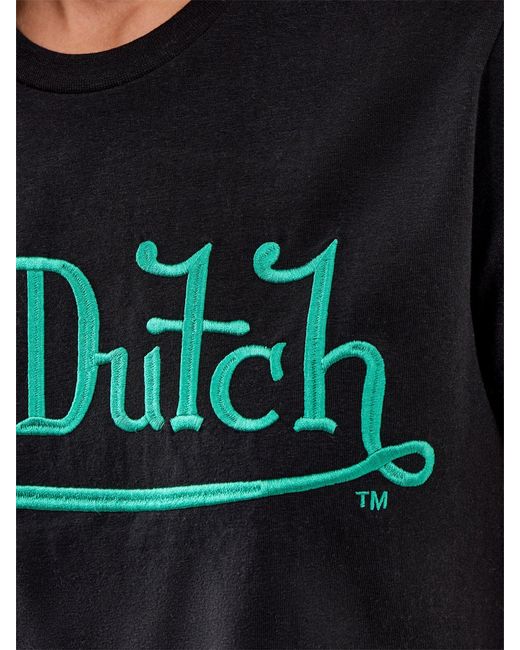 Von Dutch Embroidered Crop Logo Tee in Black | Lyst UK