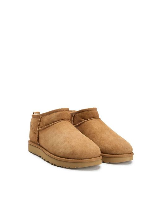 UGG Classic Ultra Mini Suede Boots in Brown | Lyst UK