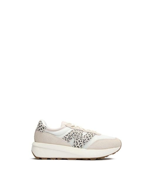 New Balance 370 Trainers Leopard Print in White | Lyst UK