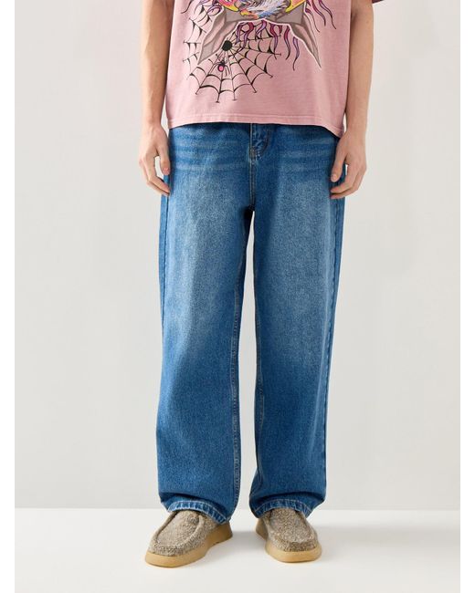 Ed Hardy Widow Oversized Jeans in Blue for Men | Lyst UK