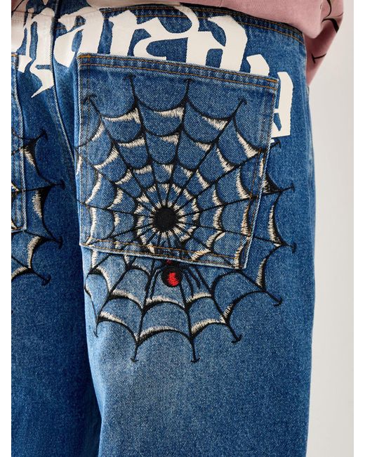 Ed Hardy Widow Oversized Jeans in Blue for Men | Lyst UK