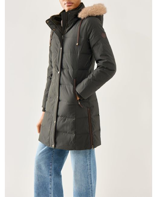 Ralph Lauren Insulated Hooded Coat in Grey | Lyst UK