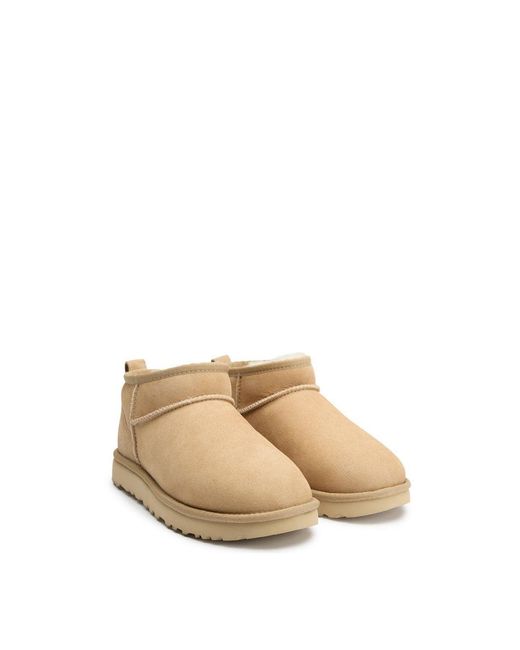 UGG Classic Ultra Mini Boots Neutral in Natural | Lyst UK