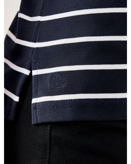 Ralph Lauren Judy Elbow Sleeve Top Lauren in Blue | Lyst UK