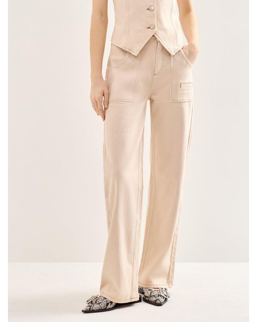seventy + mochi Eden Wide Leg Jeans Cream in Natural | Lyst UK
