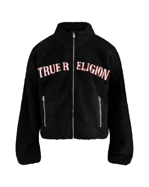 TRUE RELIGION Tr Logo Sherpa Jaccket in Black for Men | Lyst UK