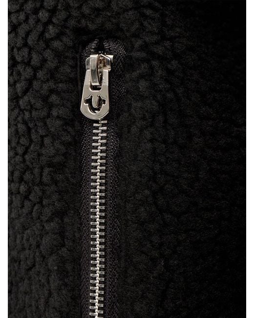 TRUE RELIGION Tr Logo Sherpa Jaccket in Black for Men | Lyst UK