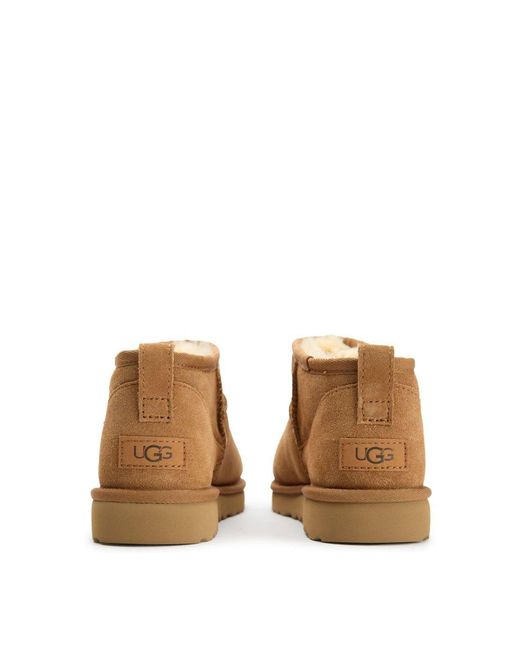 UGG Classic Ultra Mini Suede Boots in Brown | Lyst UK