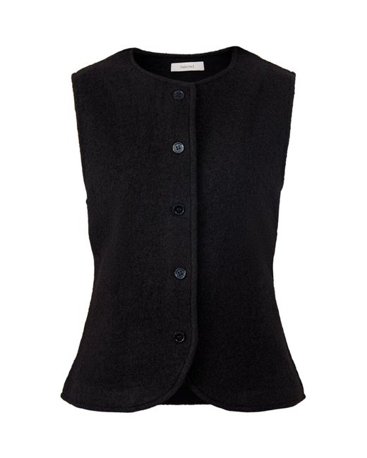 SELECTED Darla Knit Button Vest in Black | Lyst UK