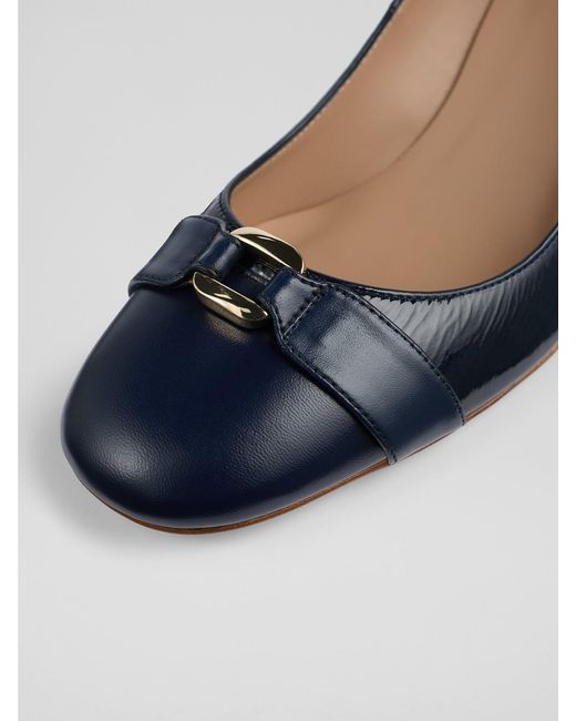 LK Bennett Katie Block Heel Courts in Blue | Lyst UK