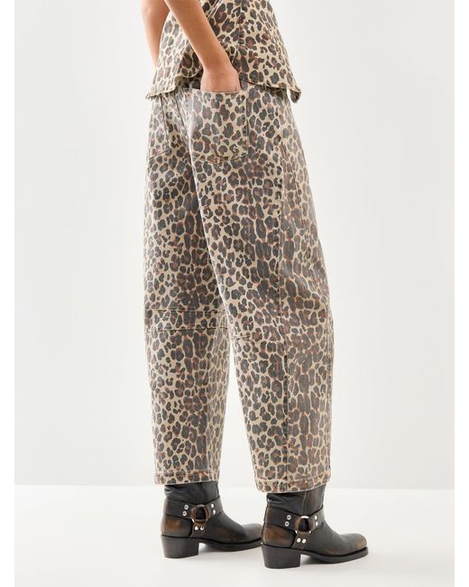Never Fully Dressed Barrel Jeans Print in Natural | Lyst UK