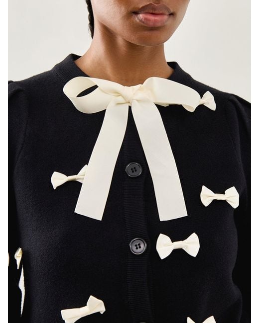 Never Fully Dressed Bow Cardigan in Black | Lyst UK