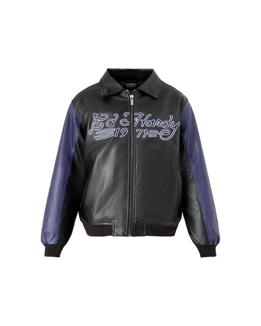 Ed Hardy Panther Pu Breaker Jacket in Black for Men | Lyst UK
