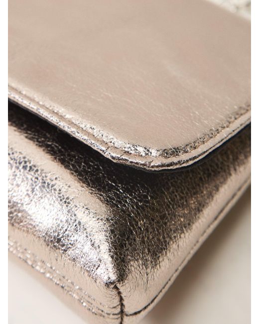 Anna Cecere Metallic Foldover Clutch Bag in White | Lyst UK