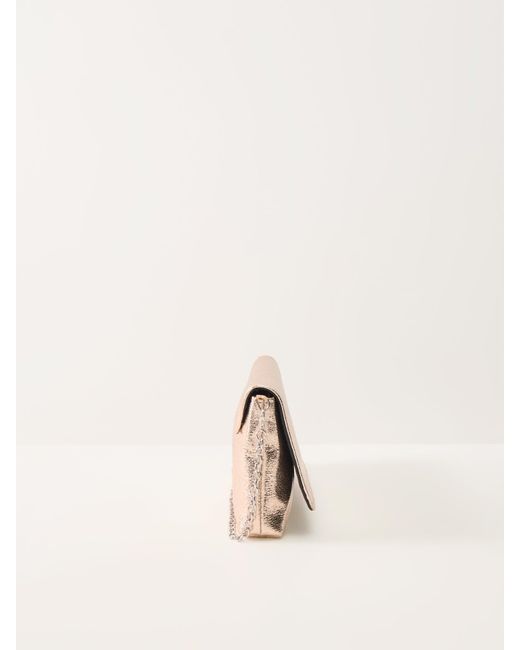 Anna Cecere Metallic Foldover Clutch Bag in White | Lyst UK