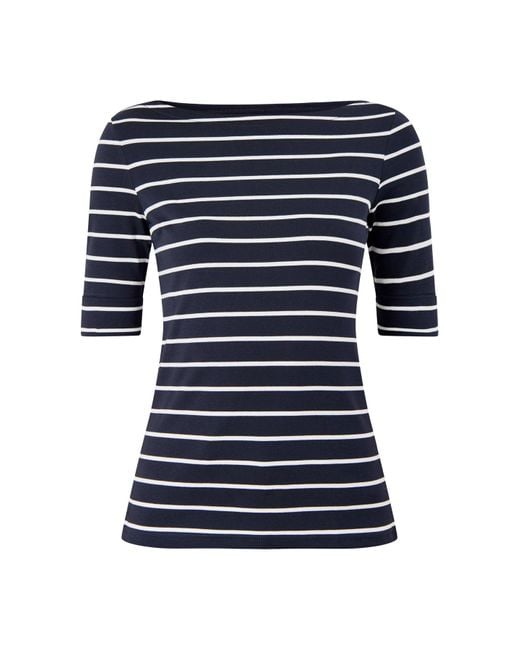 Ralph Lauren Judy Elbow Sleeve Top Lauren in Blue | Lyst UK