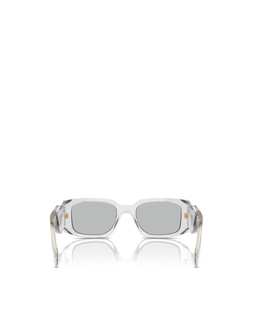 Prada Women's Pr 17ws Acetate Transparent Sunglasses in White | Lyst UK