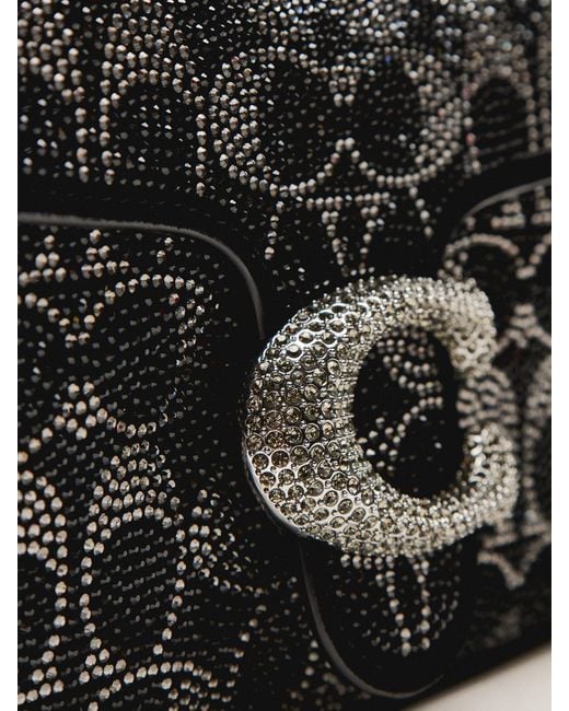 COACH Crystal Suede Shoulder Bag in Black | Lyst UK