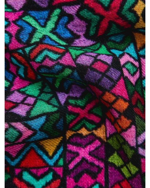 Sahara Peruvian Stitch Patchwork Print Scarf in Blue | Lyst UK