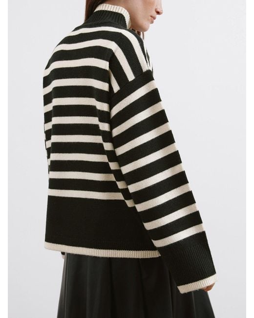 Albaray Stripe Turtle Neck in Black | Lyst UK