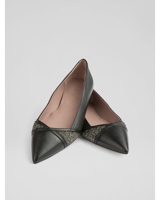 LK Bennett Diane Detail Pointed Flats in White | Lyst UK