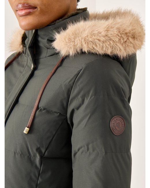 Ralph Lauren Insulated Hooded Coat in Grey | Lyst UK