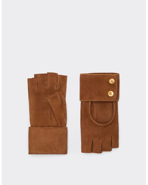 Ferrari Fingerless Gloves in Brown | Lyst UK