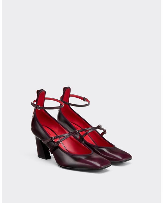 Ferrari Leather Mary Jane Pumps in White | Lyst UK