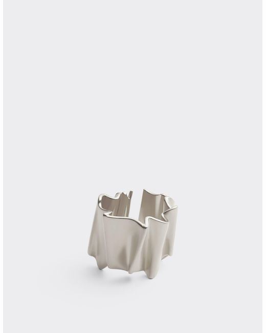 Ferrari Brass Ring With Satin Palladium Finish in White | Lyst