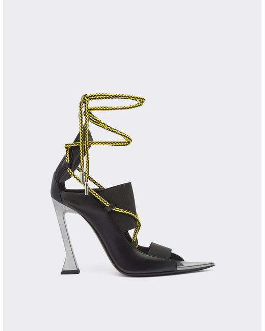 Ferrari Leather Sandals With Crossover Lace-Up Fastening in White | Lyst