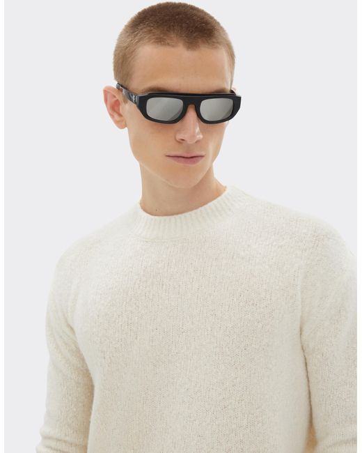 Ferrari Cashmere And Merino Wool Crew Neck Sweater in White for Men | Lyst