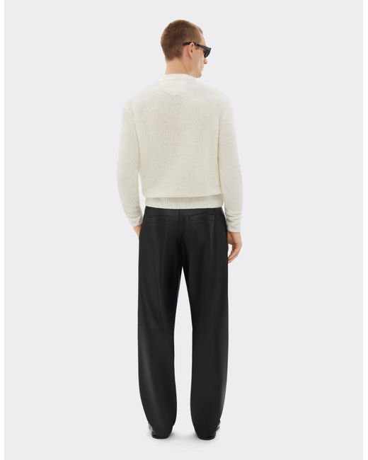 Ferrari Cashmere And Merino Wool Crew Neck Sweater in White for Men | Lyst
