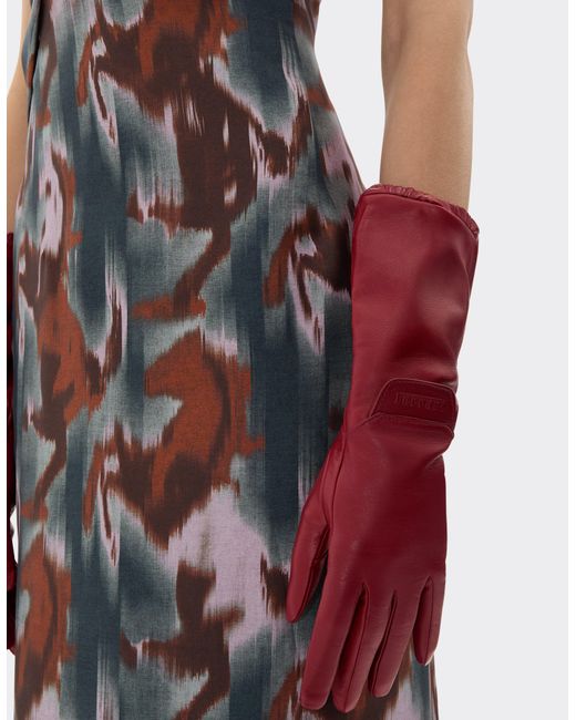 Ferrari Long Nappa Leather Driving Gloves in Red | Lyst UK