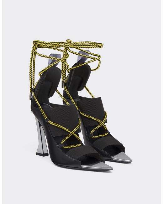 Ferrari Leather Sandals With Crossover Lace-Up Fastening in White | Lyst