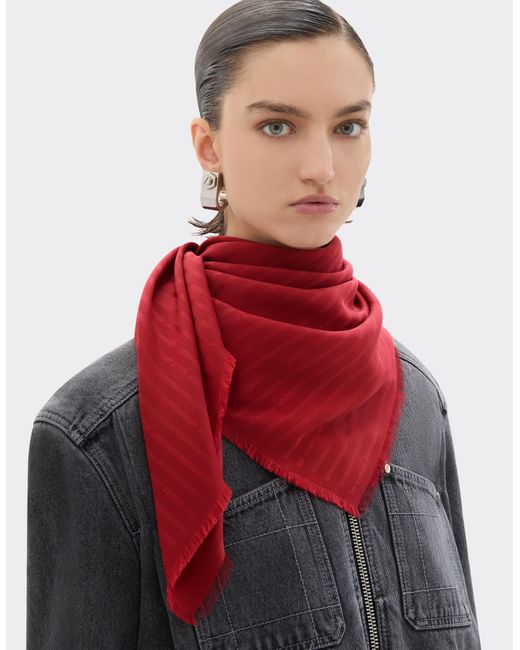 Ferrari Silk Scarf With Micro Logo in Red | Lyst UK