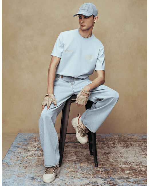 Ferrari X Charles Leclerc Oversized T-Shirt in Blue for Men | Lyst
