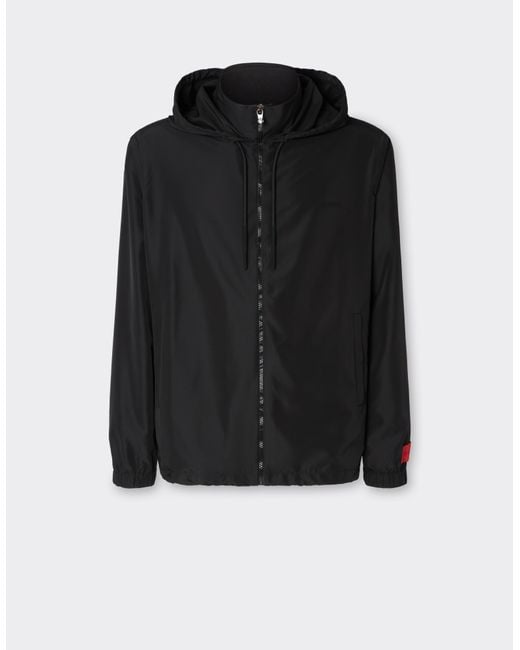 Ferrari Nylon Windbreaker Jacket in Black | Lyst