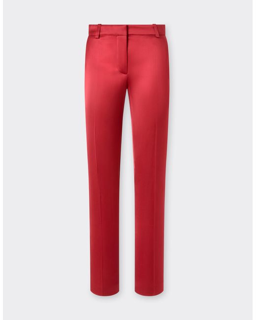Ferrari Stretch Satin Trousers in Red | Lyst UK