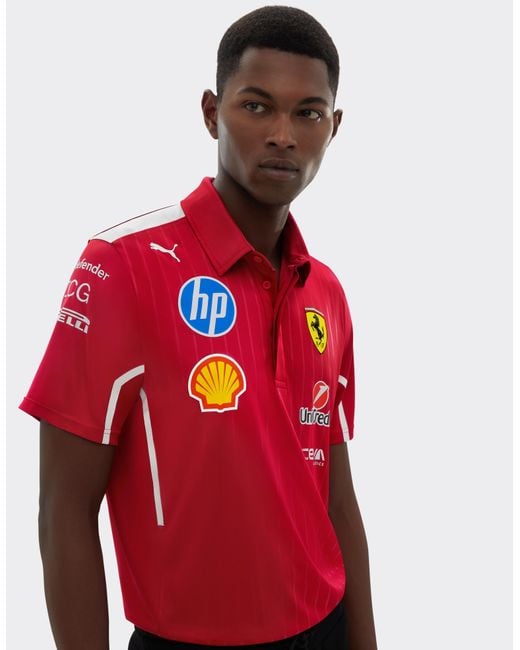Ferrari Puma For Scuderia Hp 2025 Team Pro Polo Shirt in Red for Men ...