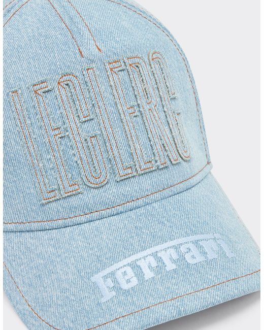 Ferrari X Charles Leclerc Denim Baseball Cap in Blue | Lyst UK