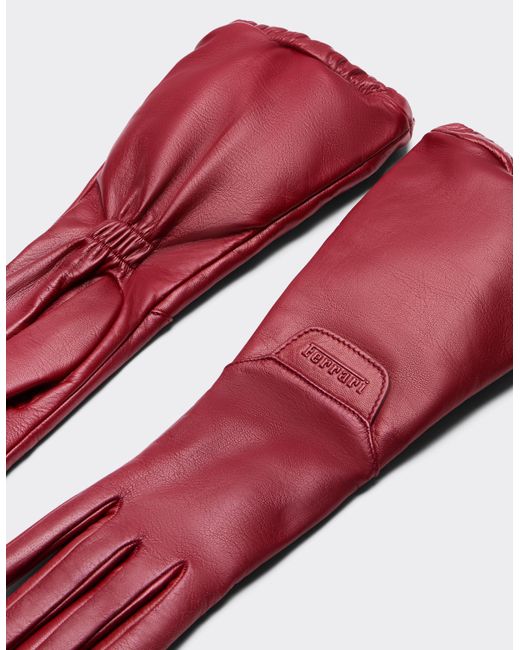 Ferrari Long Nappa Leather Driving Gloves in Red | Lyst UK