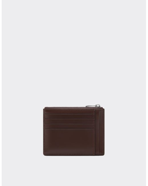 Ferrari Gt Glossy Leather Six-Compartment Card Holder in Brown | Lyst
