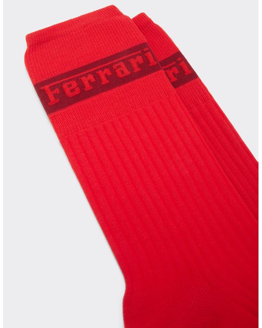 Ferrari Socks With Contrast Maxi Logo in Red | Lyst